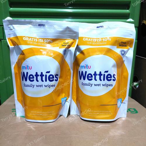 Jual Mitu Wetties Tissue Basah Wipes 90 sheets Refill - Polosan 1 Pcs ...