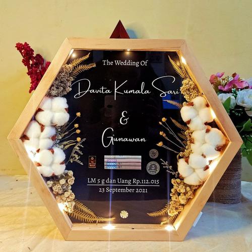 Jual Bingkai Mahar Rustic Dried Flower Bunga Kering / Mahar Pernikahan ...