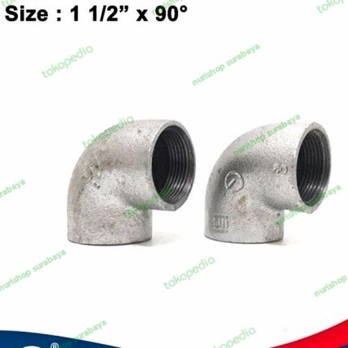 Jual Keni 1 1/2" / Knee / Knie / Kenie / Elbow besi galvanis 1 1/2 inch ...