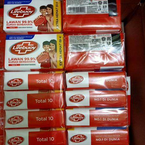 Jual sabun batang lifebuoy 110g isi 4pcs.total 10 - mild care - lemon ...
