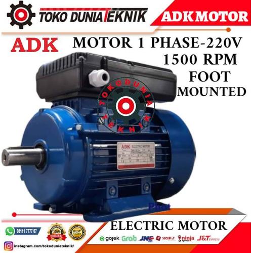 Jual ADK 1PHASE 2.2KW 3HP 1500RPM/4POLE B3 ELECTRIC MOTOR FOOT MOUNTED ...