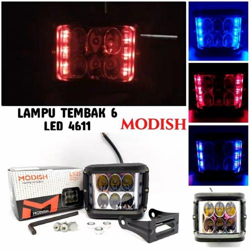 Jual LAMPU TEMBAK LCD CWL 6MATA PLUS LED SAMPING KEDIP FLASH - Biru ...