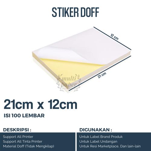 Jual Kertas Stiker Doff Custom Potong isi 100 lembar / Kertas Stiker ...
