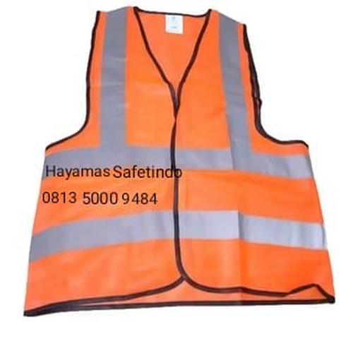 Jual Rompi Safety Polyester HIJAU / Orange Safety Vest Proyek 4 Line ...