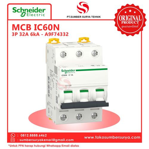Jual MCB iC60N 3P 32A A9F74332 Schneider - Jakarta Pusat - SUMBER SURYA store | Tokopedia