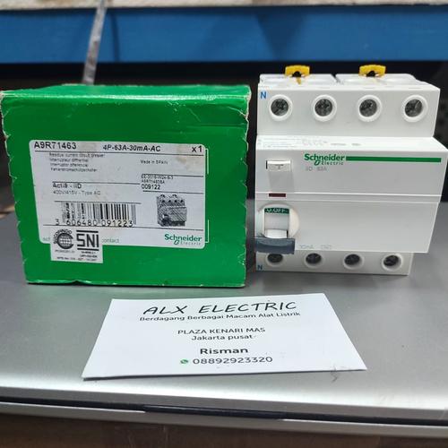 Jual RCCB ELCB IID ACTI9 A9R71463 4P 63A 30MA SCHNEIDER ORIGINAL ...