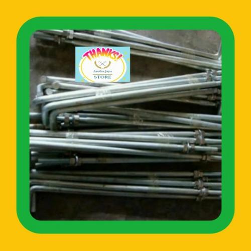 Jual angkur L st37 besi beton putih galvanis 3/4" x 700 x 100mm ...