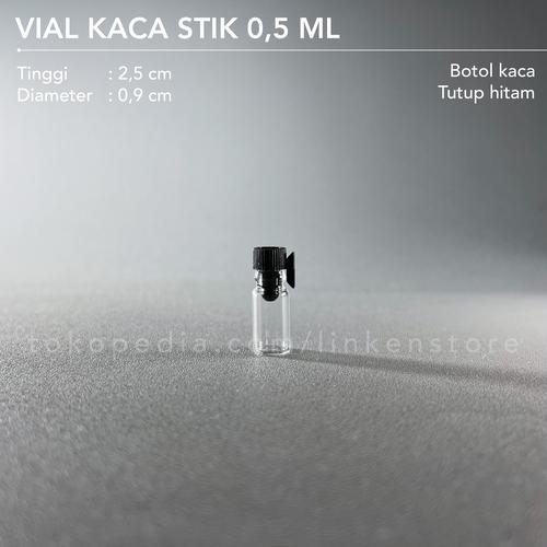 Jual Vial 0,5ml Botol Tester Sample Parfum Kaca model Stik Panjang ...