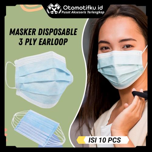 Jual MASKER EARLOOP DISPOSABLE 3 PLY ISI 10 PCS - WARNA BIRU - Jakarta ...