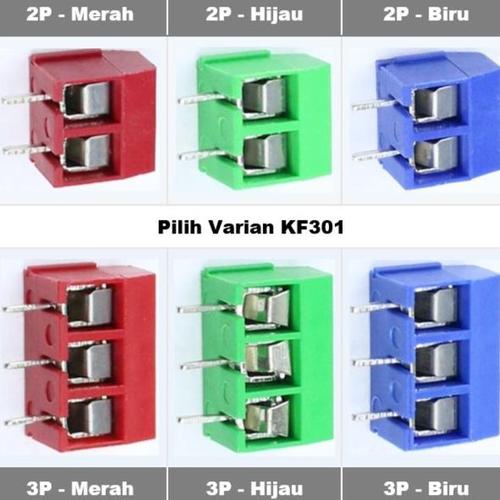 Jual Terminal Blok PCB Block KF-301 2P 3P Pitch 5mm 2Pin 3Pin 2/3 Pin KF301 - 3P Merah - Jakarta ...