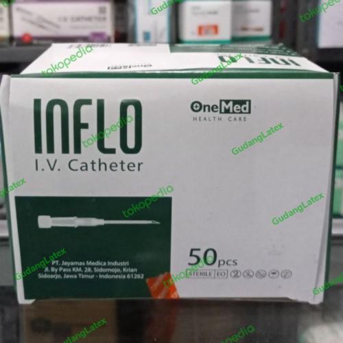 Jual abocath inflo iv catheter onemed / jarum infus 18G / 20G / 22G ...
