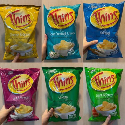 Jual THINS POTATO CHIPS ORIGINAL/SOUR CREAM/SALT VINEGAR/CHEESE/CHICKEN ...