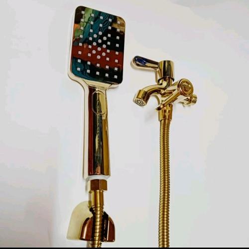 Jual Hand shower set kran cabang Gold/shower mandi minimalis/keran ...