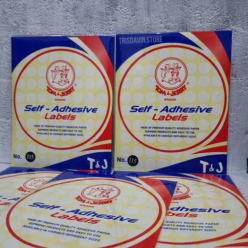 Jual Stiker label bulat T&J no.115 putih / Label stiker bulat 115 putih ...
