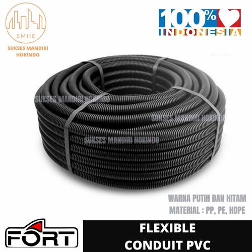 Jual Kabel Flexible Conduit Selang Instalasi Listrik Flexsibel PVC Fort ...