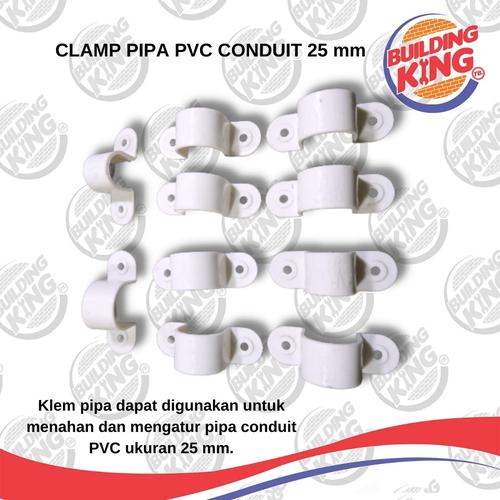 Jual Clipsal Klem Pipa Conduit 25 mm Putih White / Clamp Pipa Listrik ...