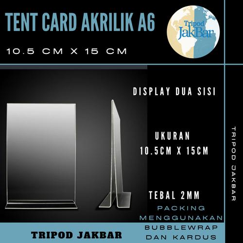 Jual Acrylic Akrilik Display A6/ Tent Card A6 - Akrilik Stand - Type L ...