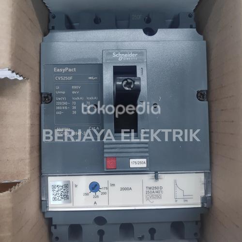 Jual MCCB CVS250F 3P 250A 36KA TM250D LV525333 ADJUSTABLE 175-250A ...