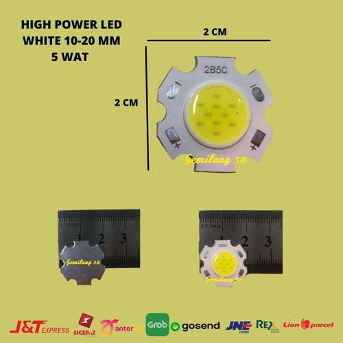 Jual HPL 5W COB Putih / High Power LED White 10-20mm 5 Watt Chips On ...