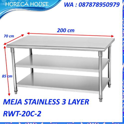 Jual Meja Dapur Stainless RWT-20C-2 Layer 200cm MUTU - Jakarta Barat ...