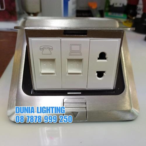 Jual STOP KONTAK LANTAI STOP DATA CAT6 TELEPON FLOOR SOCKET STOP LAN ...