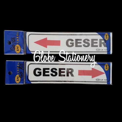 Jual Label Geser kiri, Geser Kanan GM, ukuran 5x20cm, tebal 1,8mm, kaku ...