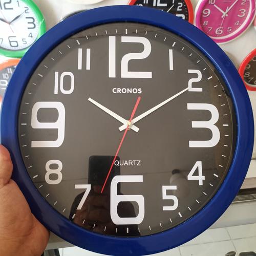 Jual Jam Dinding Cronos Ukuran Bulat 32Cm Mesin Sweep Dan Quartz - Biru ...