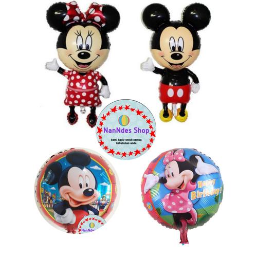 Jual Balon Mickey Minnie Mouse Foil JUMBO Bulat Tema Karakter Ulang ...