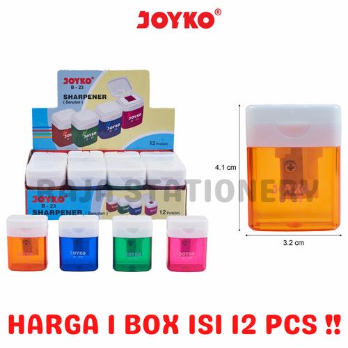 Promo JOYKO SHARPENER SERUTAN RAUTAN PENCIL PERUNCING B-23 1 BOX 12 PCS ...