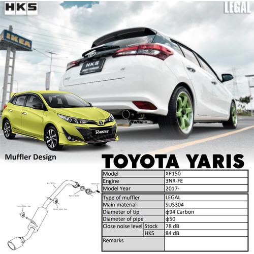 Jual Knalpot Exhaust Muffler HKS Legal Carbon Toyota Yaris XP150 2017 ...