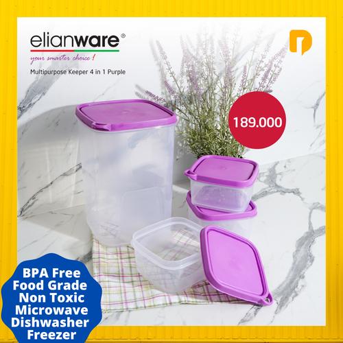 Jual Toples Makanan Tupperware - Azalea Container Square 5 Set - Ungu ...