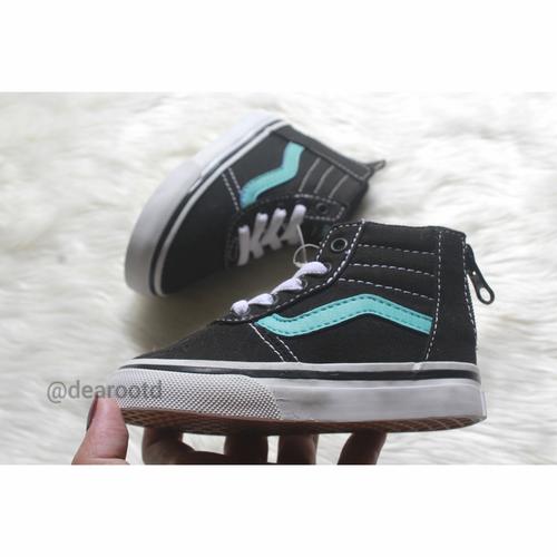 Jual SEPATU ANAK ORIGINAL VANS SK8-HI ZIPPER - black blue, 21 - Kab ...