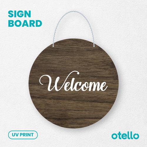 Jual Welcome Sign Board Kayu Wooden Signage Toko Resto Print Gantung ...