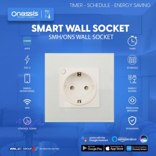 Jual Onassis Smart Wall Socket Wifi Putih/Hitam Socket Wifi Onassis ...