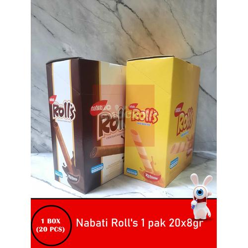 Jual Nabati Roll's 1 pak 20x8gr - Wafer roll nabati roll - Coklat ...