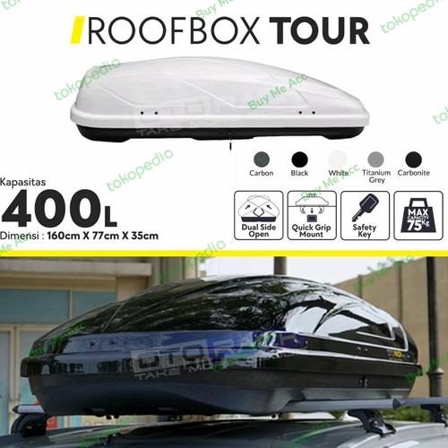Jual Roofbox Tour Black White Otorack / Roof Box Bagasi Atas Mobil ...
