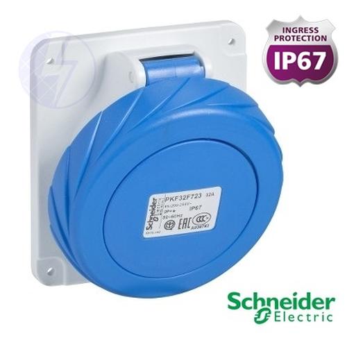 Jual Socket Panel Mounted Soket 3Pin 16A 2P+E 220V IP67 Schneider ...