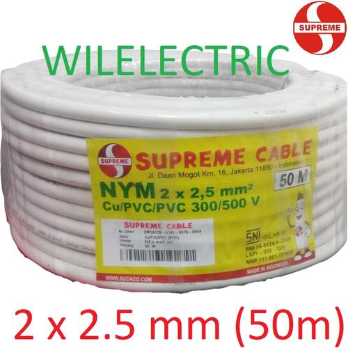 Jual Kabel listrik putih NYM 2 x 2.5 / 2x2.5 mm SUPREME 50 m 50m rol ...