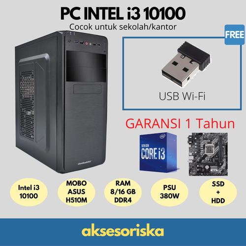 Jual PAKET CPU/PC RAKITAN INTEL CORE I3 10100 GEN 10/SSD 240/RAM 8GB ...