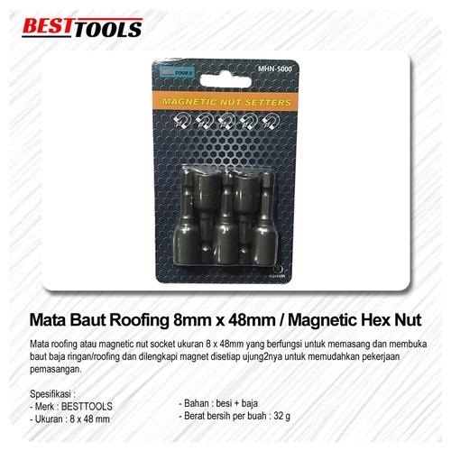 Jual Mata Baut Roofing 8mm x 48mm / Magnetic Nut Setter / Magnetic Hex ...