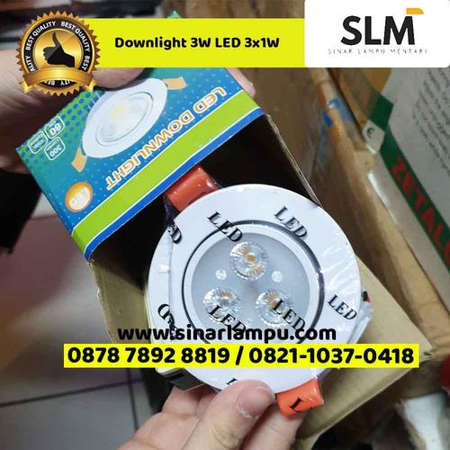 Jual Downlight 3 Watt LED 3 mata x 1watt Body putih dan Silver ...