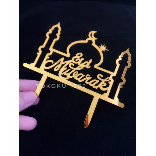 Jual Cake topper acrylic idul fitri topper lebaran - Masjid, 1 pcs ...