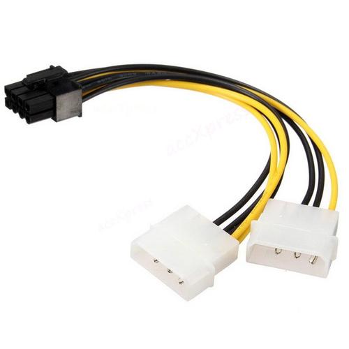 Jual Kabel Power VGA 8 Pin to Dual 4 Pin Molex PCIE / 8PIN to 2 4PIN ...