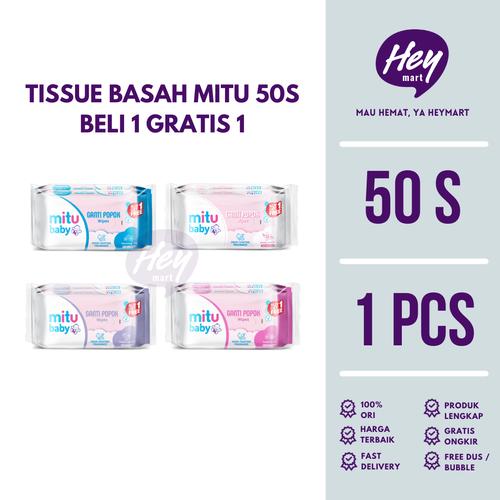 Jual BUY 1 GET 1 MITU BABY WIPES TISSUE TISU BASAH BAYI 50'S 50 LEMBAR ...