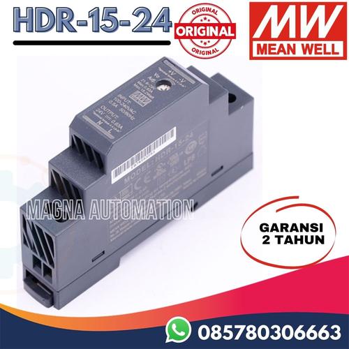 Jual MEAN WELL HDR-15-24 15Watt 24Vdc MEANWELL DIN RAIL STEP POWER ...