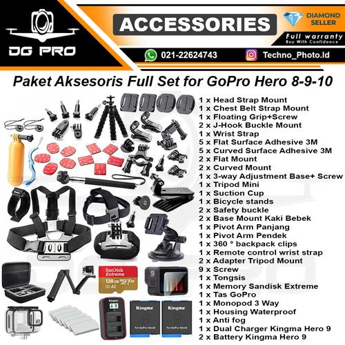 Jual Paket komplit aksesoris GoPro - Acc Action Camera Gopro - PAKET ...