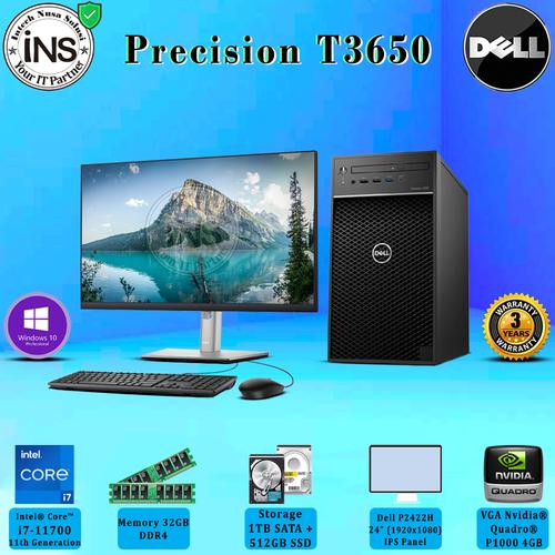 Jual PC DELL Precision T3650 MT i7-11700 32GB 1TB+512GB SSD VGA 4GB ...