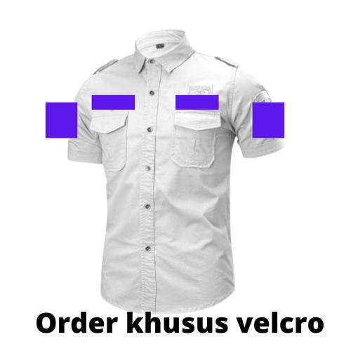 Jual Kemeja Tactical Pria Lengan Pendek Putih Velcro - Seragam PDH PDL ...
