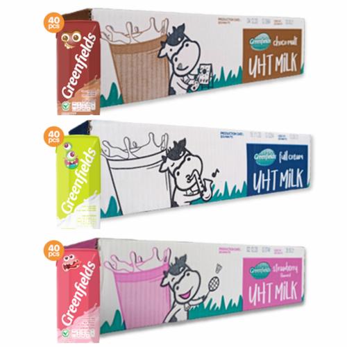 Jual Susu Greenfields UHT 125 ml x 40 pcs Plain / Chocolate / Strawberry - choco 105ml - Kota ...