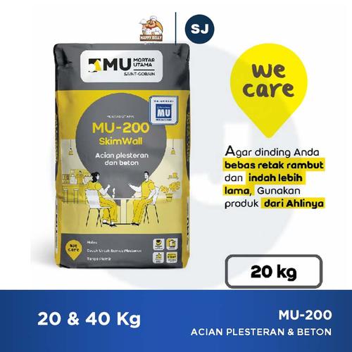 Jual MU 200 40kg semen mU/ Mortar Utama acian halus abu2 anti retak ...